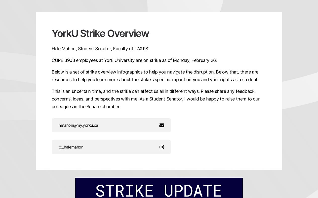 YorkU Strike Overview